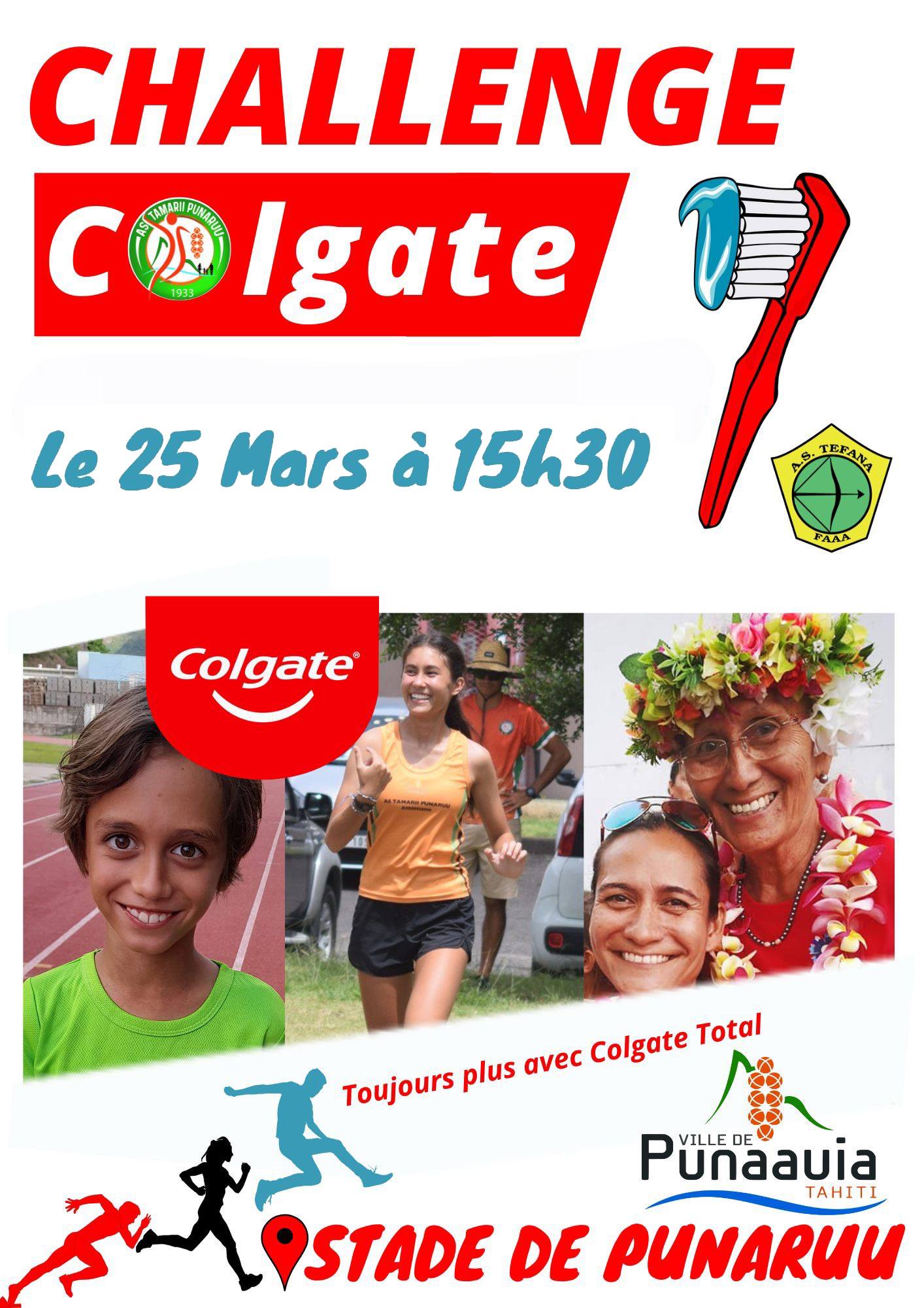 Résultats Challenge Colgate 2ème journée - Athlétisme en Polynésie